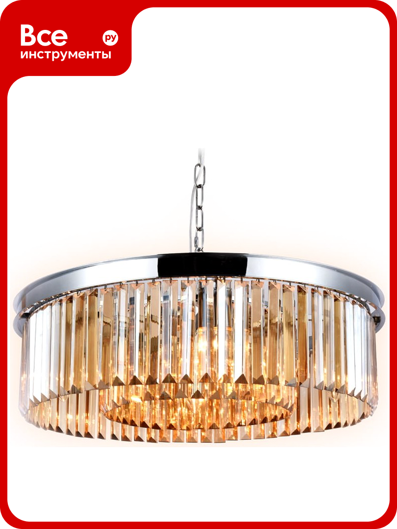 Подвесной светильник Ambrella Light Traditional TR5097, красный, хрустальный плафон с хромовой арматурой арт‑деко, крюк