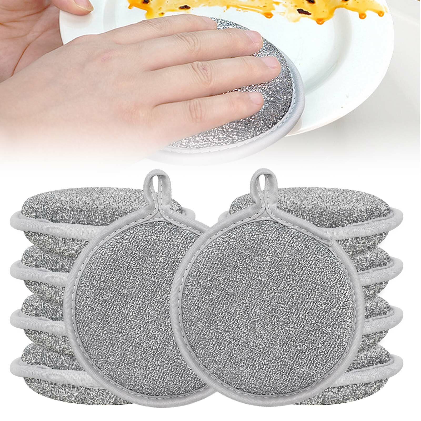 10-Pack чистящие губки, многоразовые двухсторонние, без царапин (серебро)