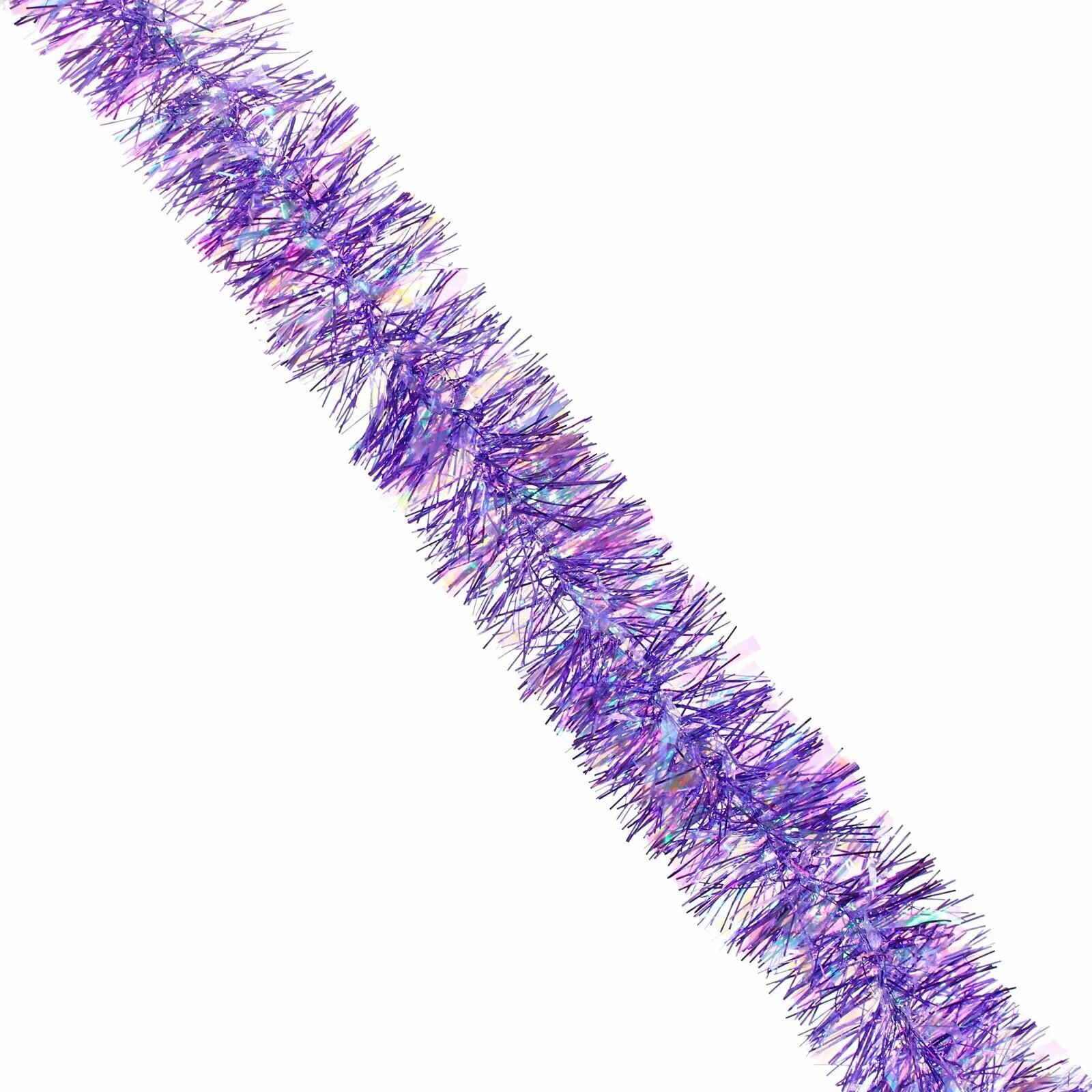 Мишура 'Искристая' 2м d-9см, фиолетовый, блестящая, для праздничного декора