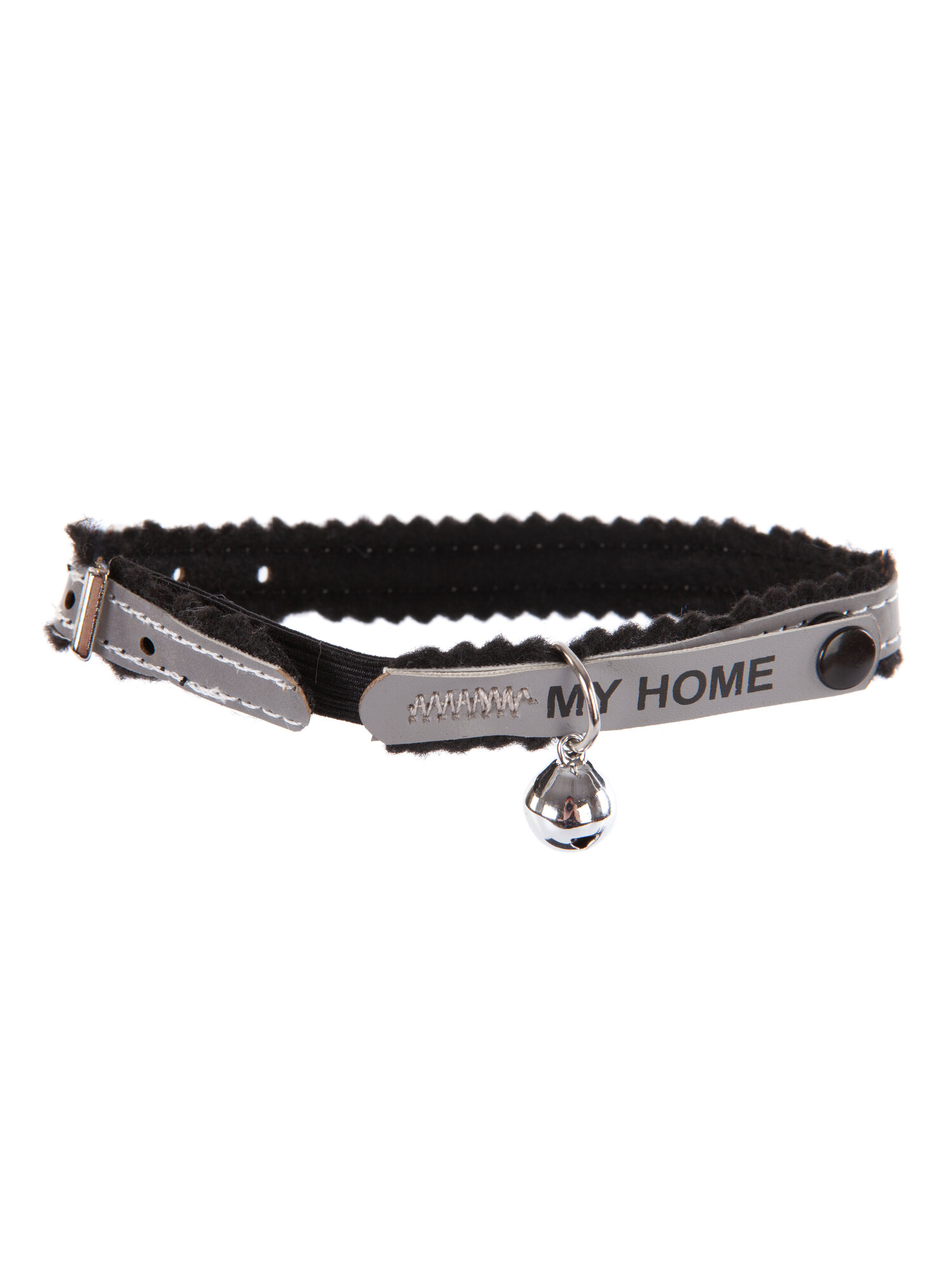 Ошейник для кошек нейлоновый, с адресником DUVO+ "My Home", чёрный, 20-30см/10мм (Бельгия)