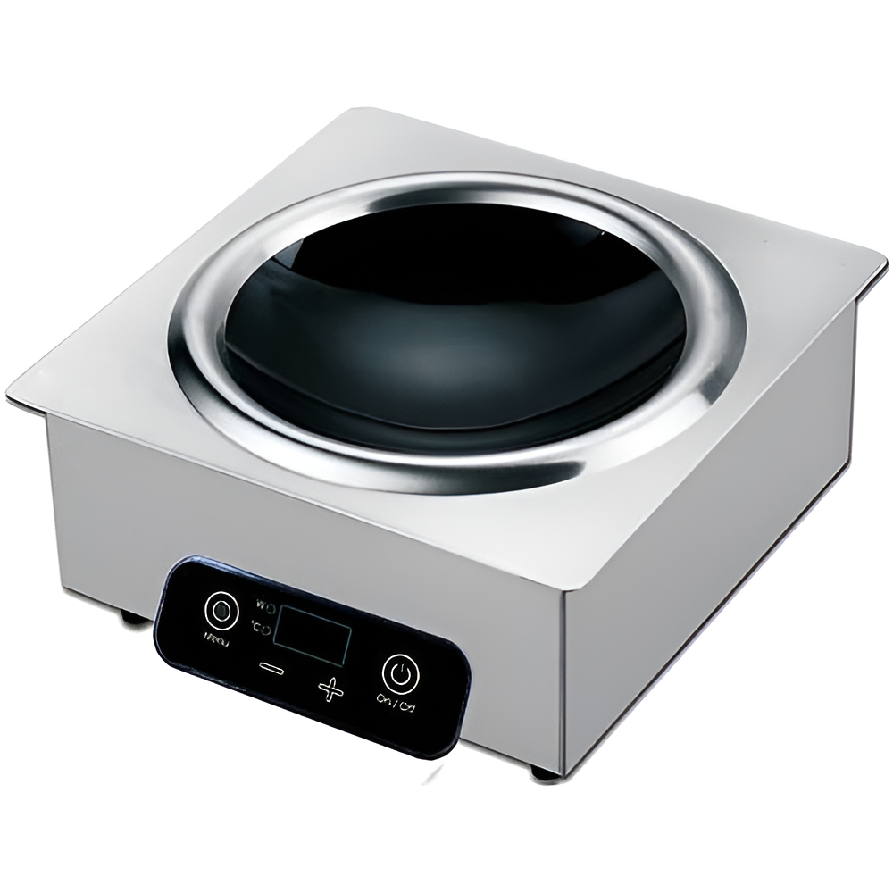 Плита индукционная (встраиваемая) HURAKAN HKN-ICB35W WOK. 3.5 кВт, нержавеющая сталь, конфорка вогнутой формы