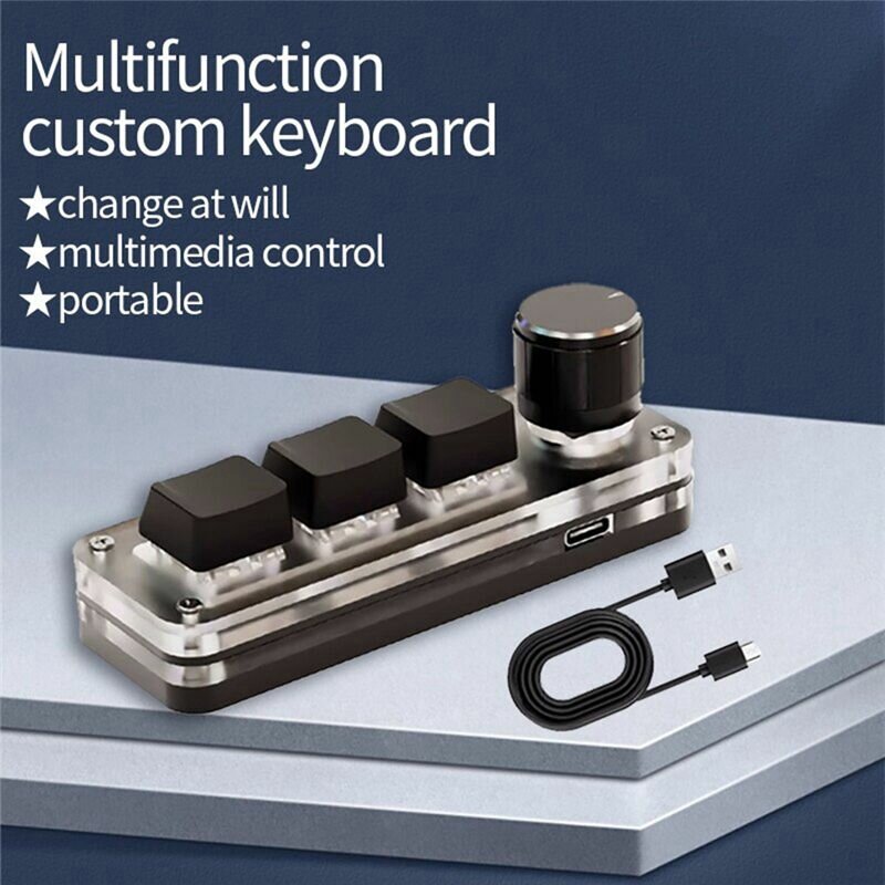 OZFF Игровые клавиатуры Macropad Gaming с индивидуальным программированием, 3 клавиши для Photoshop-ROMIKY