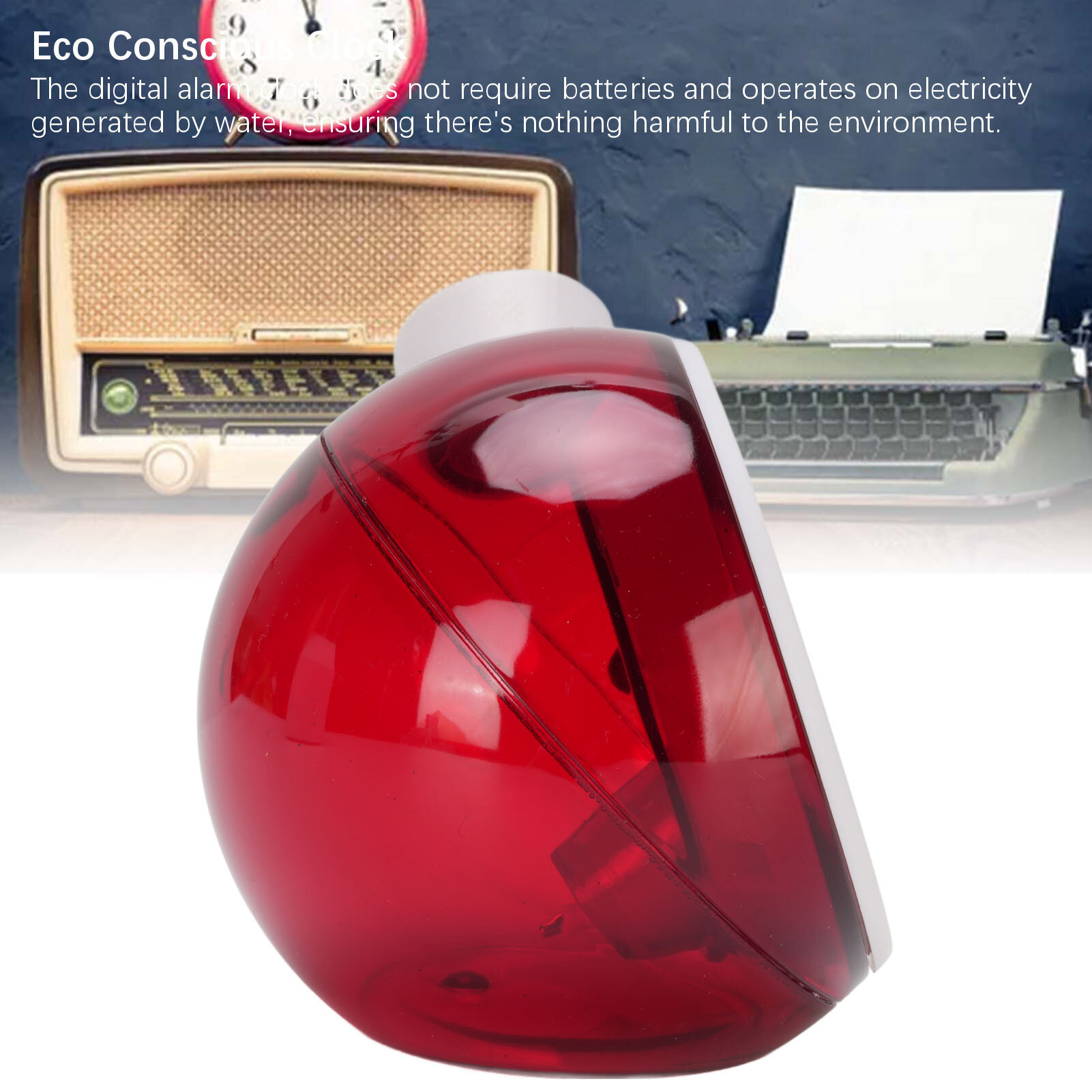 Светодиодный цифровой будильник на водной основе, тихие часы на водной энергии для прикроватной тумбочки, тип 3