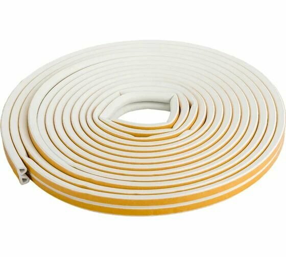 Самоклеящийся уплотнитель Sila D-профиль, 12 м, белый