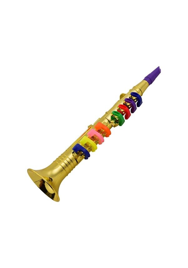 Саксофон-труба, деревянный духовой инструмент с 8 цветными клавишами