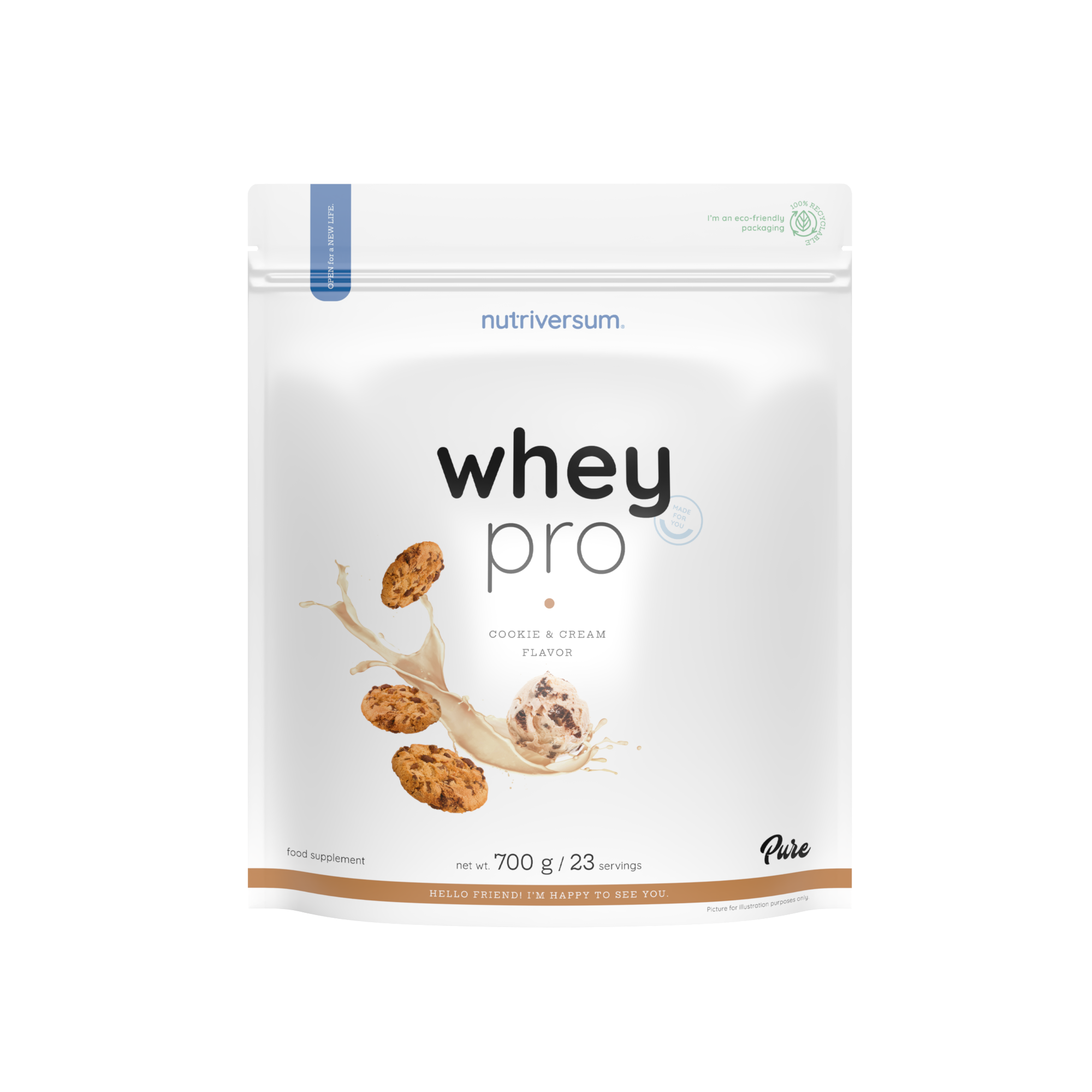 100% сывороточный протеин Нутриверсум Вей Про (Nutriversum Whey Pro) со вкусом печенья с кремом, 700 грамм