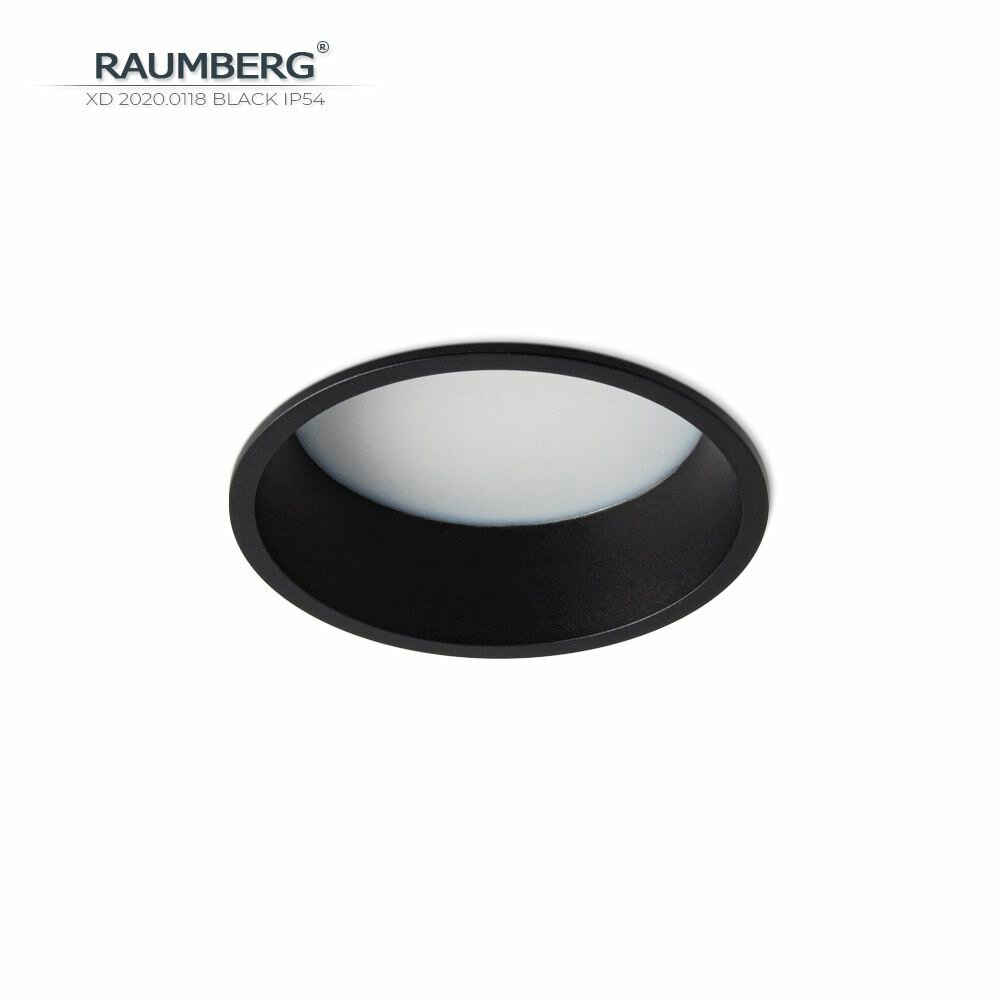 Встраиваемый светильник RAUMBERG XD 2020.0118 Black 4000K IP54 черный со встроенным светодиодным модулем