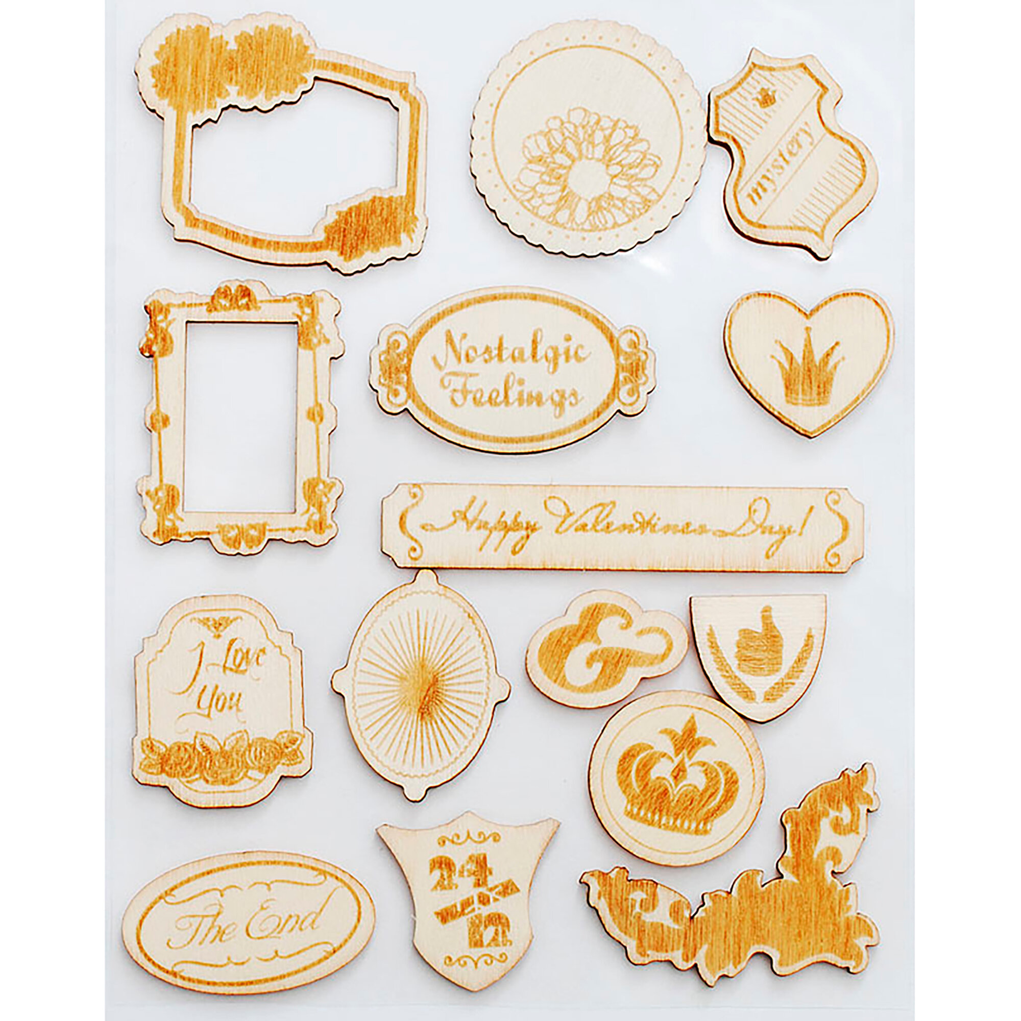 Белоснежка 2754-SB Деревянные чипборды "Рамки" / Элементы для декора и украшения / Стикеры для скрапбукинга и открыток