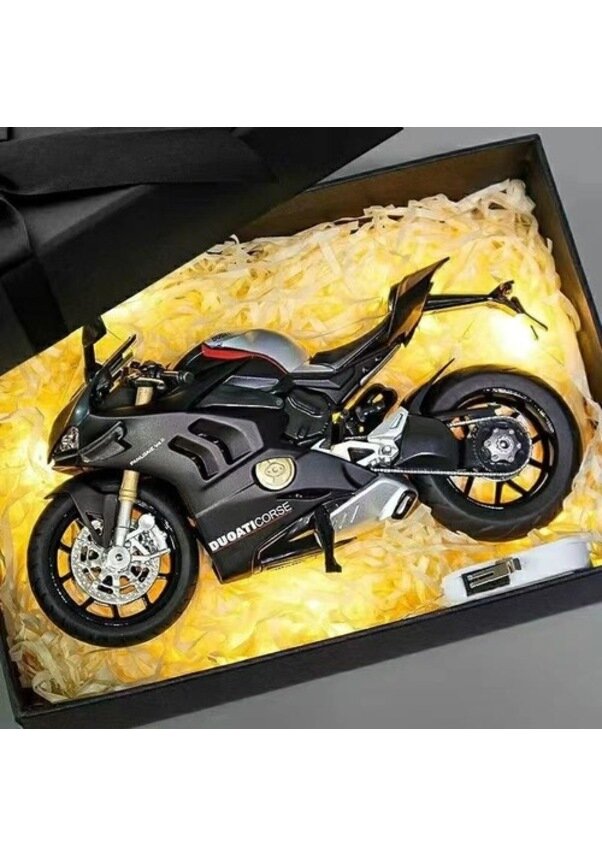 1/12 Kawasaki H2r имитация литого мотоцикла со звуком и светом модель ниндзя детская игрушка украшения Ducati V4s черный подарочный ящик цвет игрушечный мотоцикл для детей от 2 до 10 лет менее 20 штук