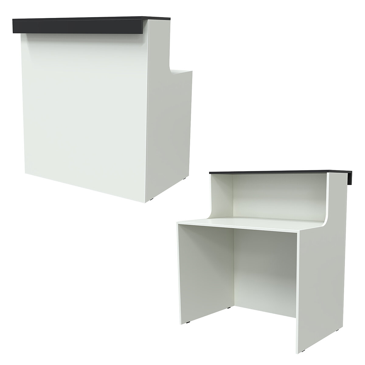 Модуль №2Б ресепшна "Компания" №47, Белый и Черный. Производитель товара - компания Westcom.