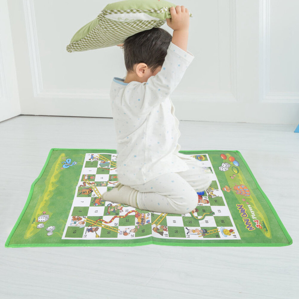 60x45 см моющийся складной коврик из нетканого материала, коврик для пола, змеиная лестница, шахматы, детская игровая игрушка (высота 3 см, диаметр 2 см)