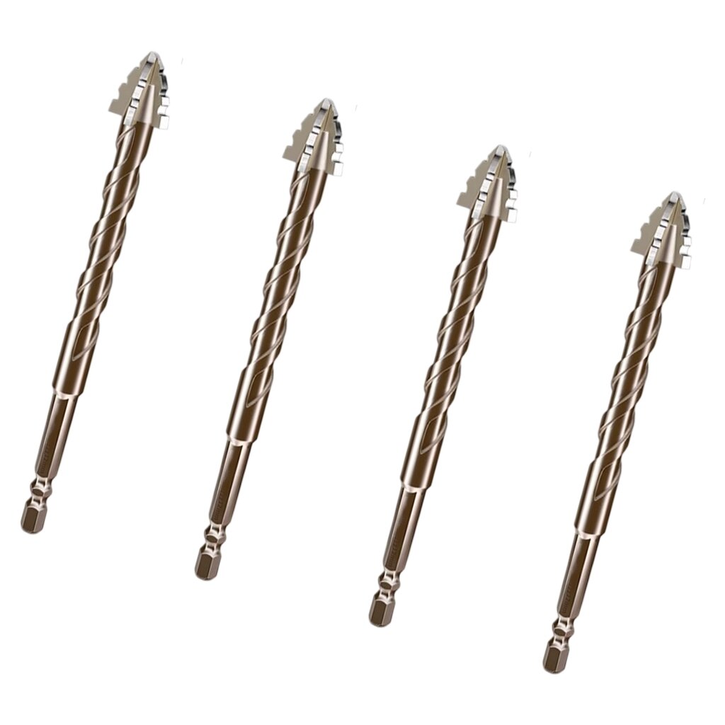 4pcs Hex Shank Четыре эксцентричные биты Flutesa-Tooth для быстрого и точного бурения в плитории Мраморный керамический бетон