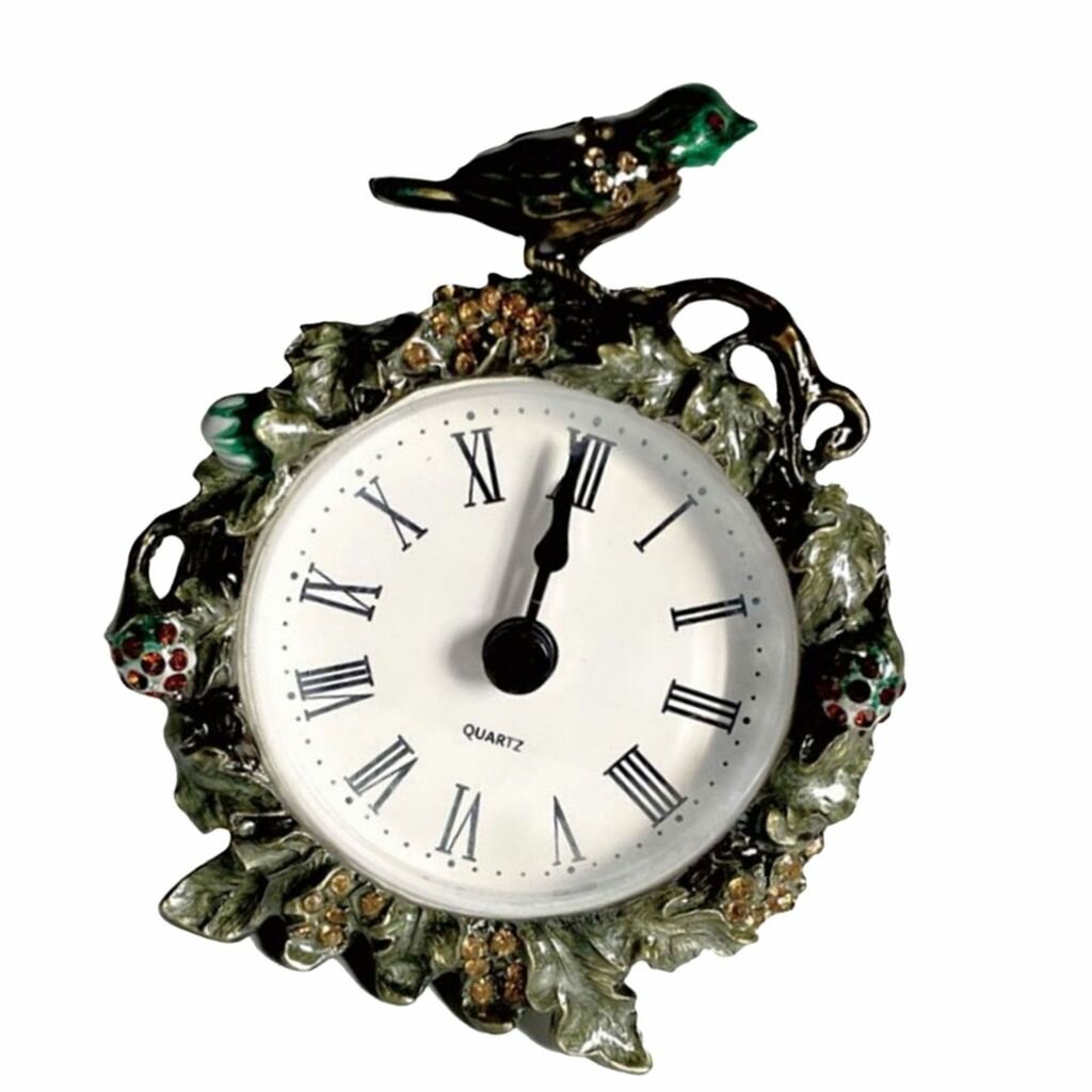 Настольные часы, винтажные европейские настольные часы с эмалированной росписью, бесшумный камин для украшения дома