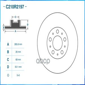 Тормозной диск передний CWORKS арт. c210r2197