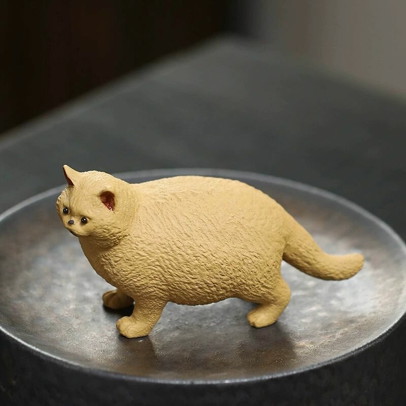 Чайная игрушка Кошка фигурка для чайной церемонии из глины