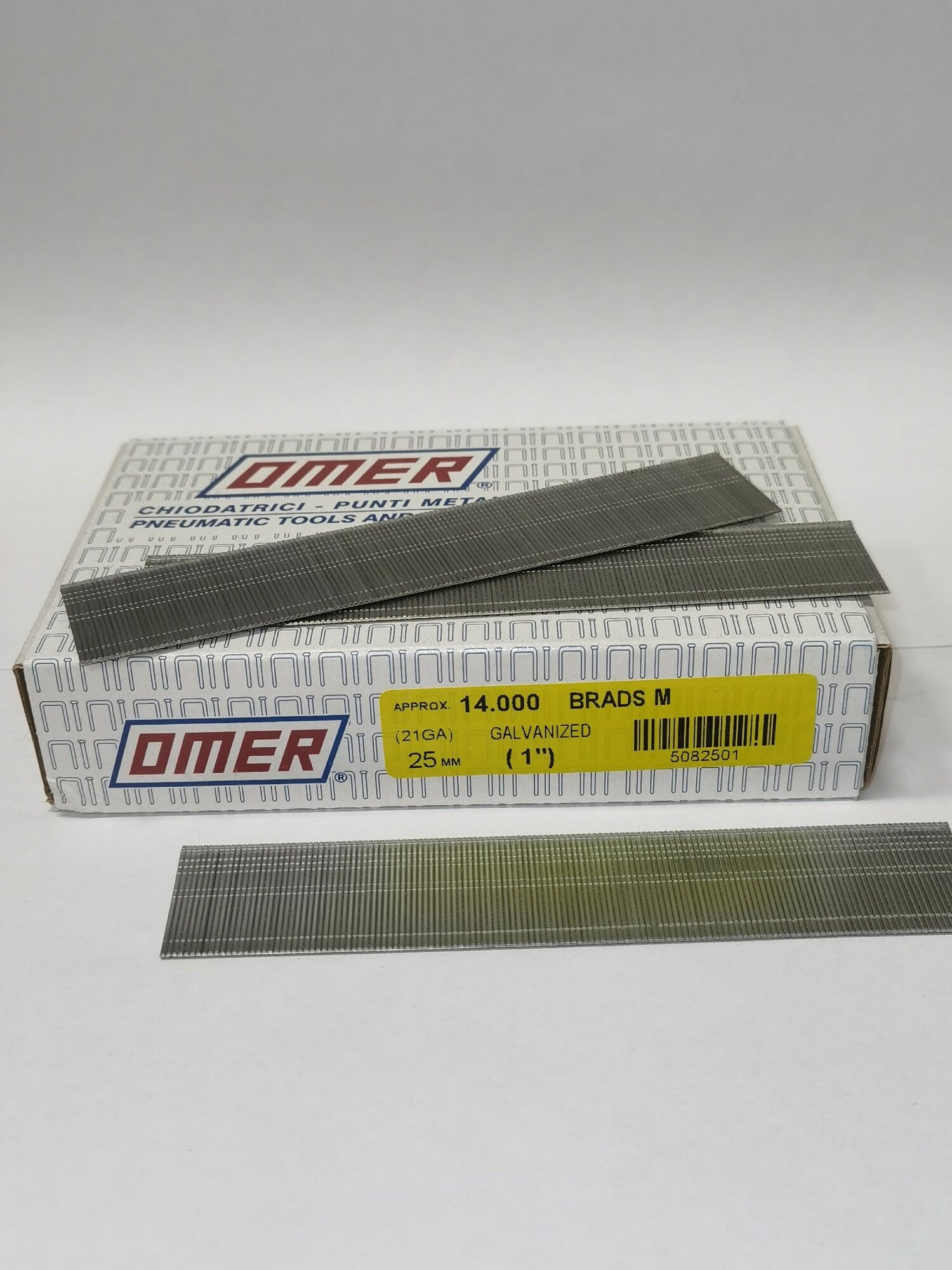 Шпильки для нейлера со шляпкой M/25 Omer, 25 мм, сечение 0,84 мм, GA21