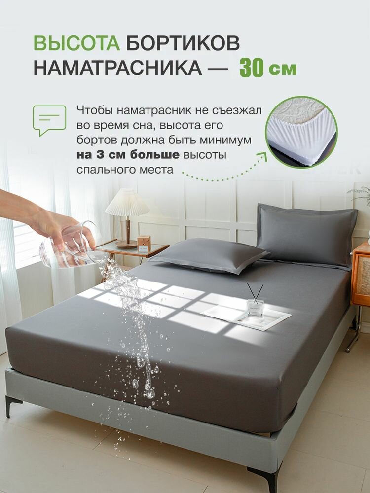 IKEA Простыня на резинке Наматрасник непромокаемый на резинке с бортами, Микрофибра, 140x200 см