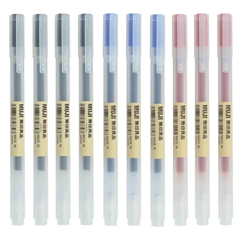 Гелевые ручки MUJI набор 4 черн, 3 син, 3 красн. 0.5 мм