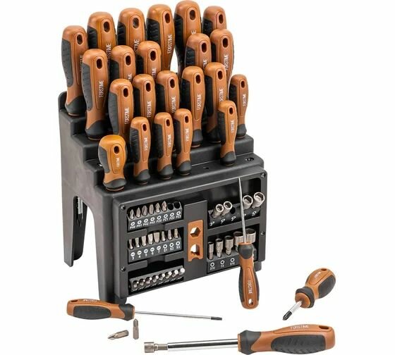 Отвертки в комплекте с битами, набор 61 предмет FORSTIME