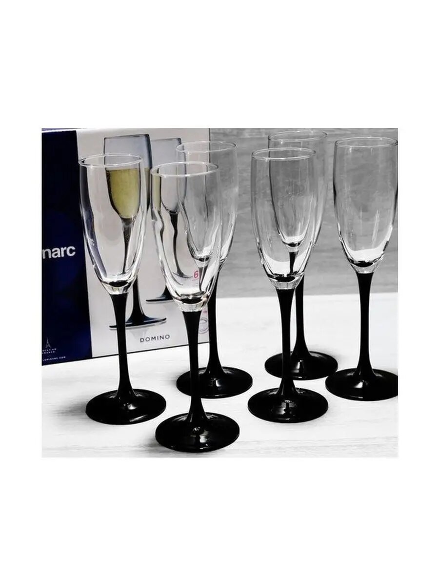 Набор фужеров для шампанского домино 6шт 170мл