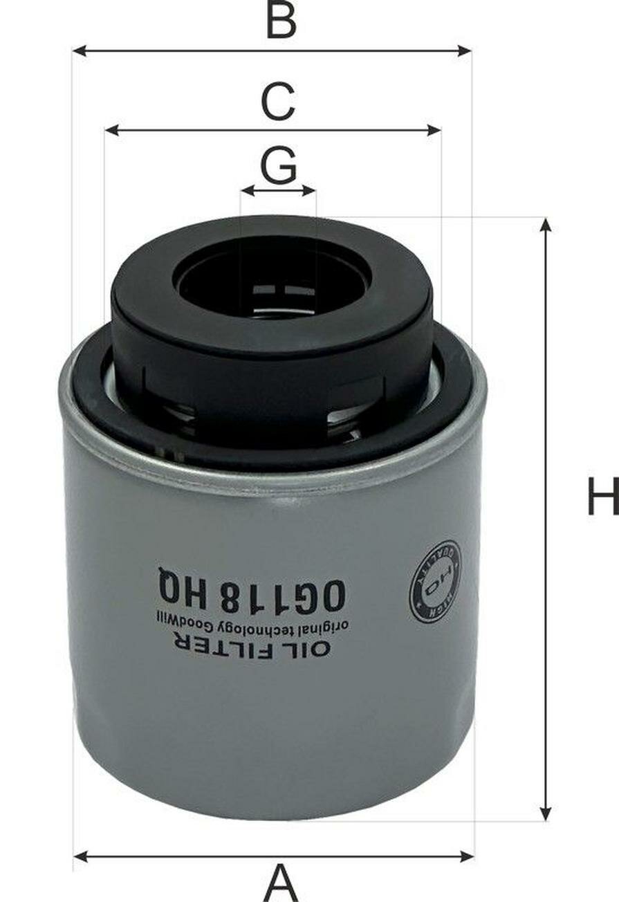 Фильтр масляный двигателя для автомобилей Goodwill OG118HQ (запчасти и расходники)