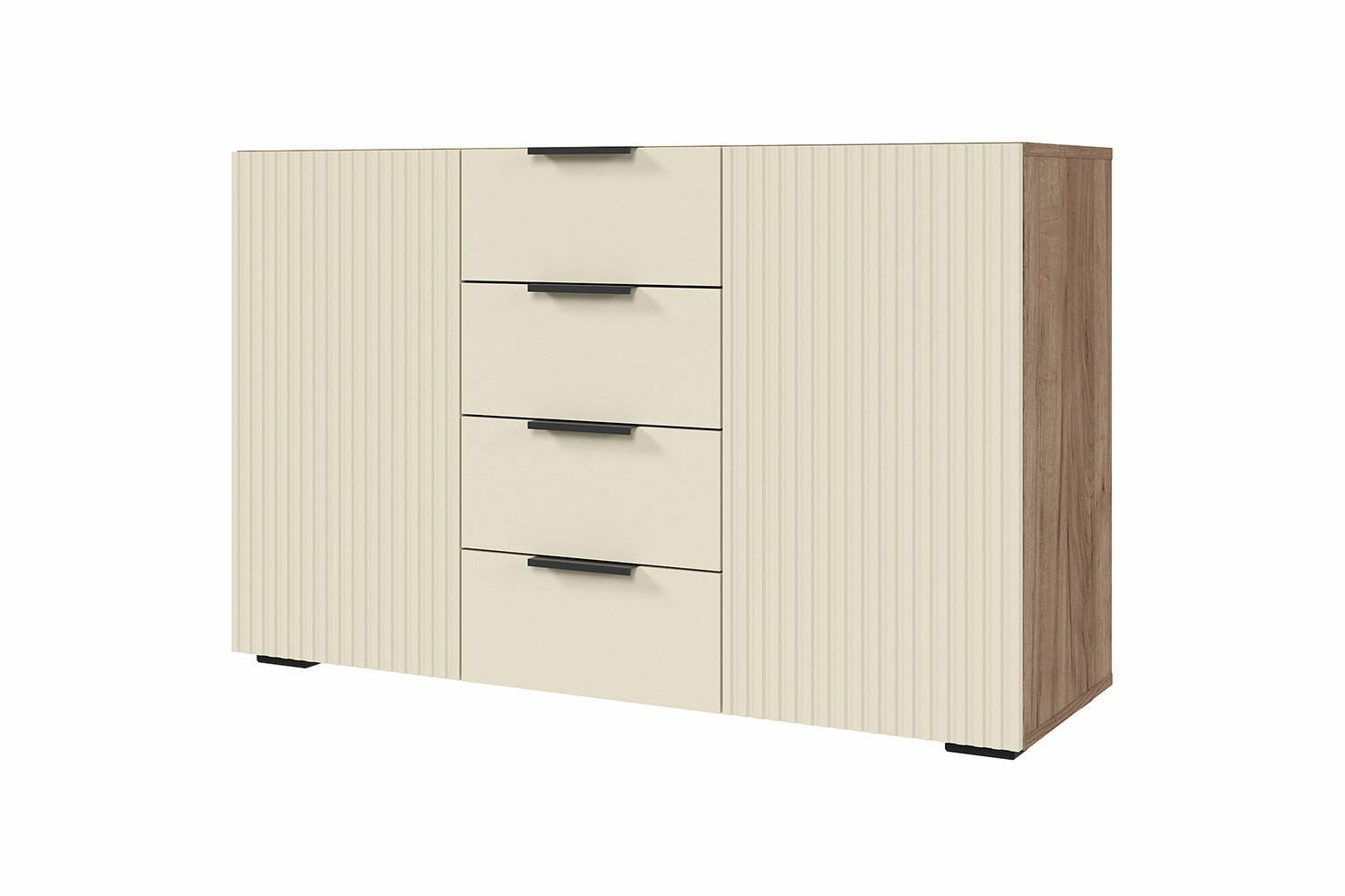 Комод для одежды Соната 120х76х40 см, 4 ящика, дуб крафт табачный, моно керамика