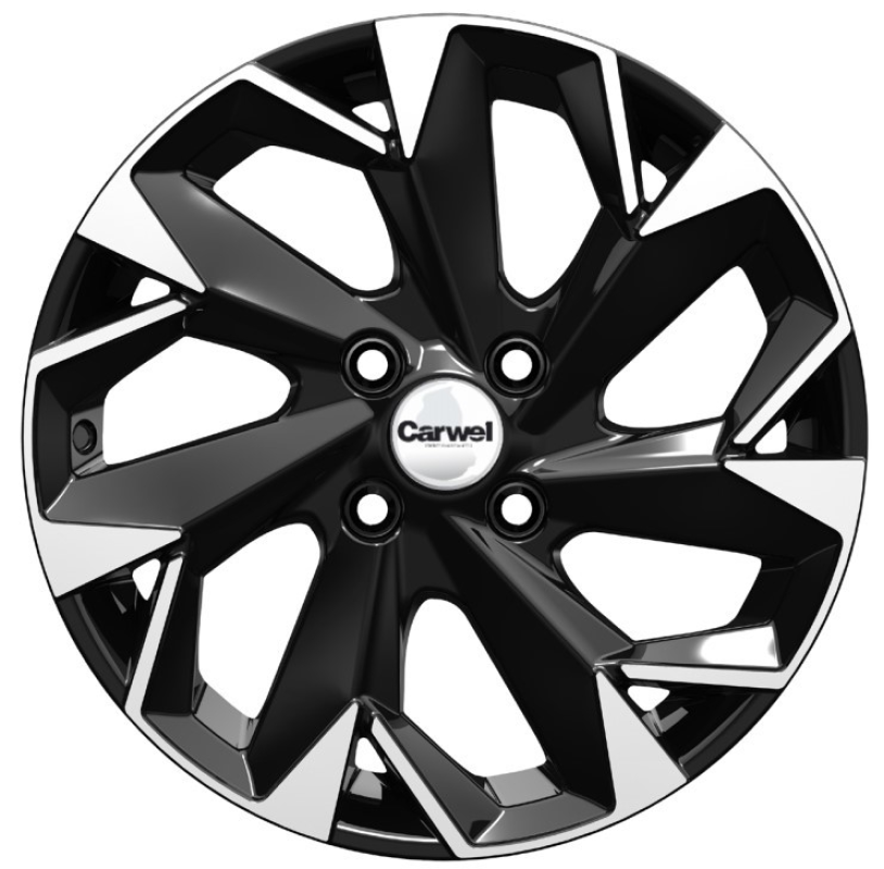 Диск колесный Carwel Вага 1402 (Accent-Getz-i20) 5,5x14 4x100 Dia67.1 ET39 цвет BL (черный глянцевый)