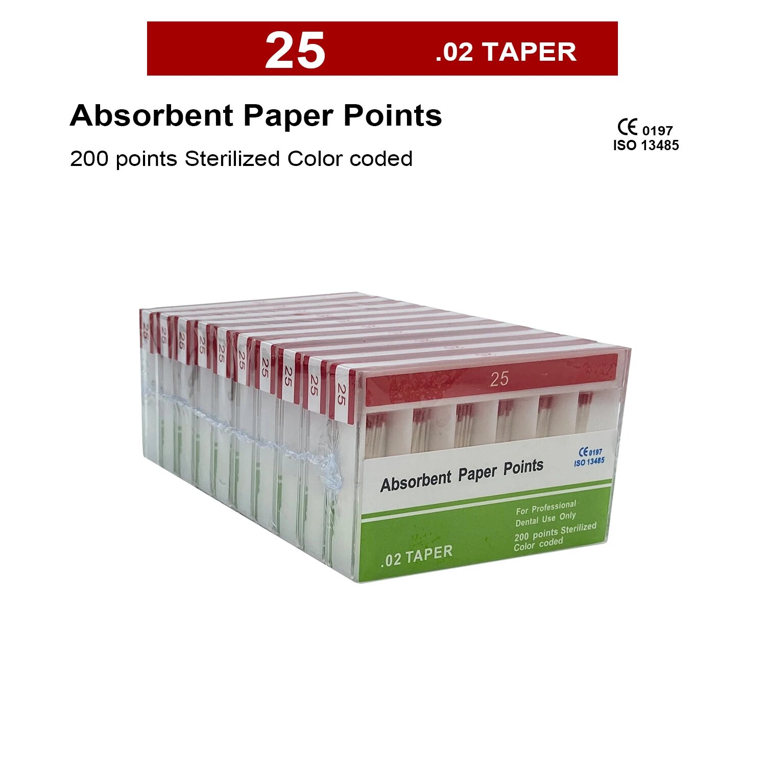 Стоматологические абсорбирующие бумажные точки Well CK 10Box 02 Taper 25