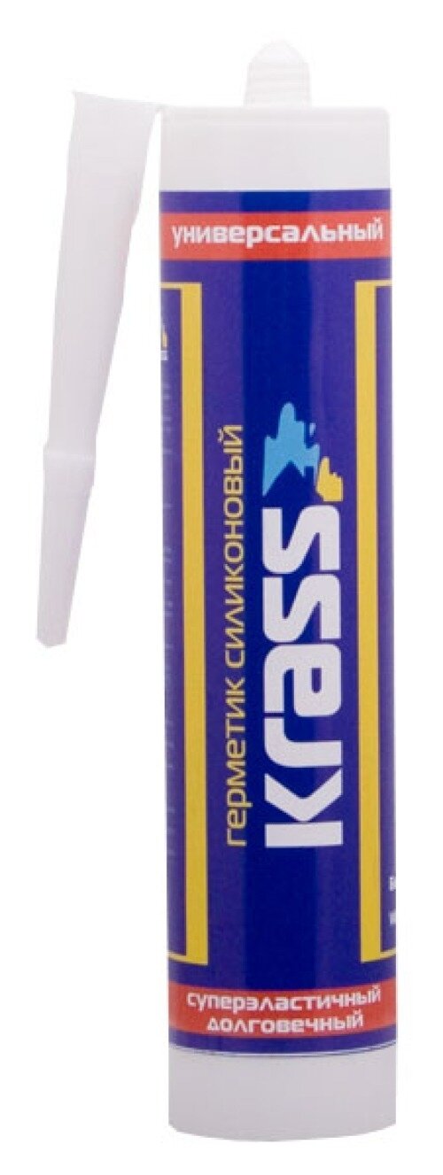 Герметик силиконовый Krass / Красс универсальный суперэластичный долговечный, коричневый, 300мл / строительство и ремонт