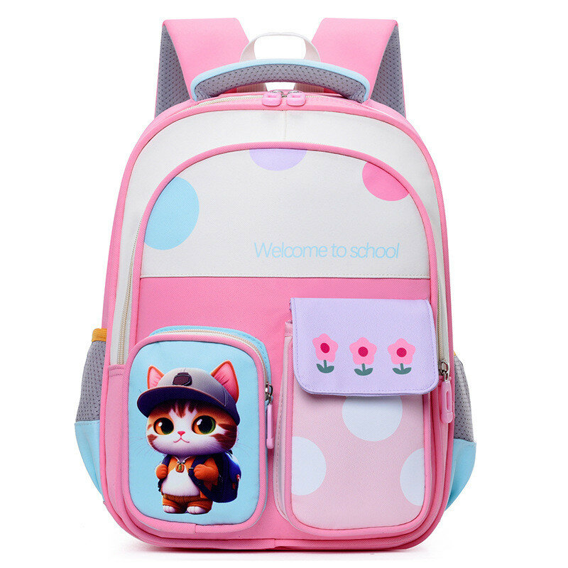 Рюкзак с милым мультяшным котом для детей унисекс, школьная сумка для детского сада, для возраста 3-6 лет