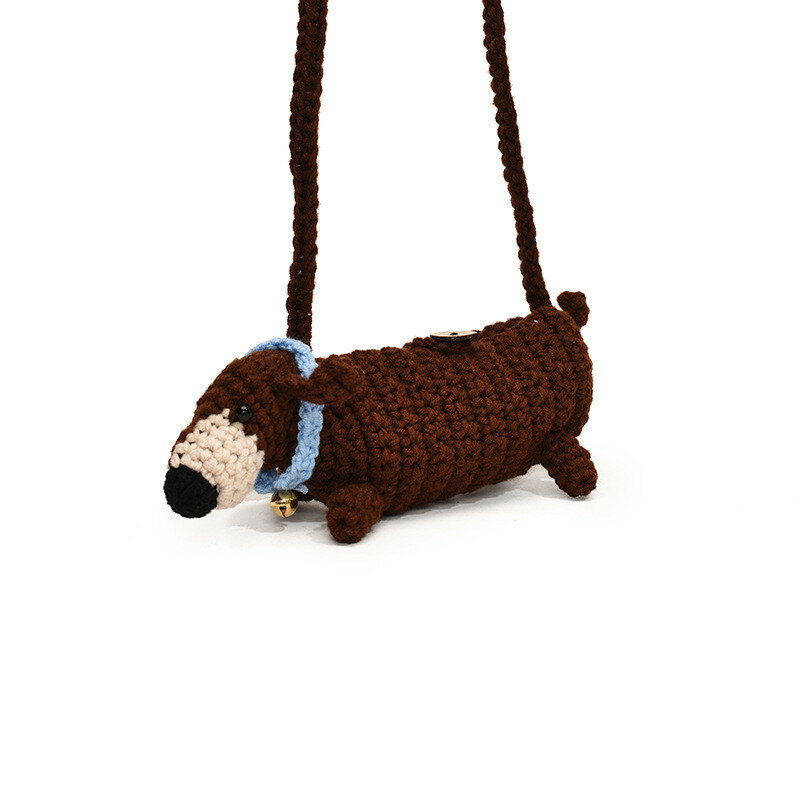 Cozy милый вязаный рюкзак в форме таксы для детей, синий, для дошкольников и старше