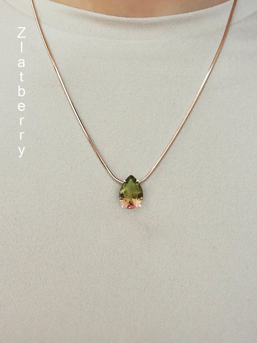 Подвеска, серебро, 925 проба, султанит синтетический