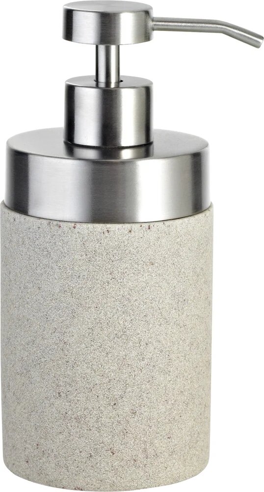 Дозатор для жидкого мыла Ridder Stone 22010511 настольный, механический, стальной, матовый, круглый, диспенсер для мыла