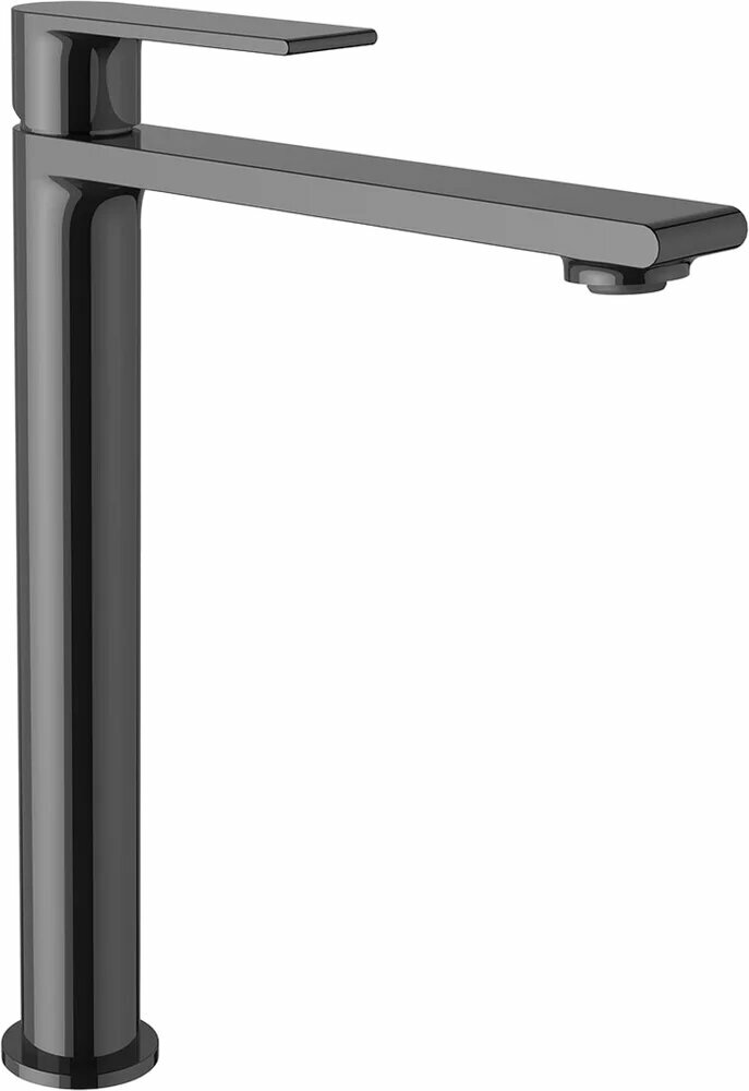 Смеситель для раковины Vincea Vogue VBF-1V2GM вороненая сталь, глянцевый, кран для ванной в раковину, из латуни, рычажный, с керамическим картриджем