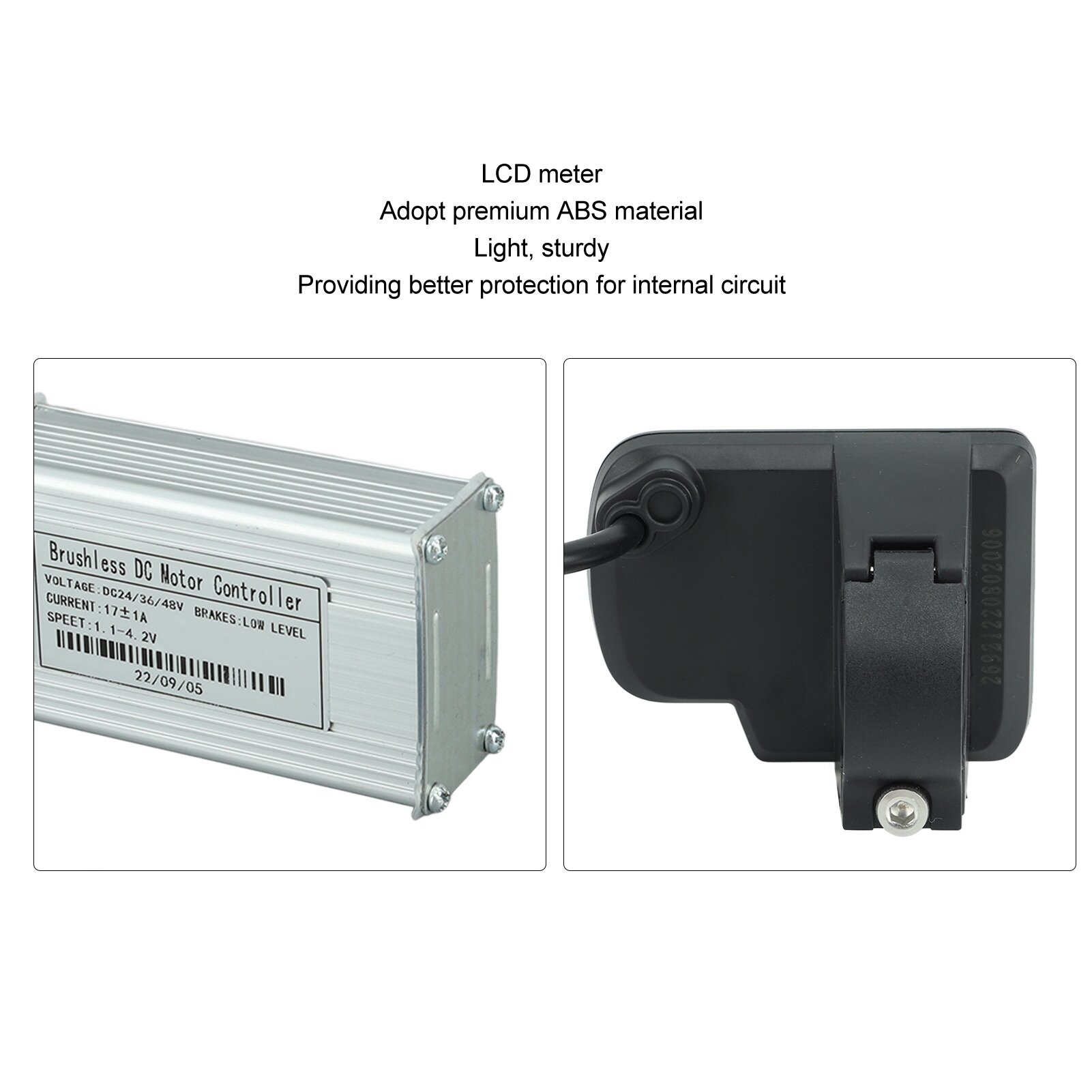 Контроллер двигателя электрического велосипеда, синусоидальная волна 24 В, 36 В, 48 В, 250 Вт 350 Вт, 17 А с комплектом ЖК-измерителей EN06