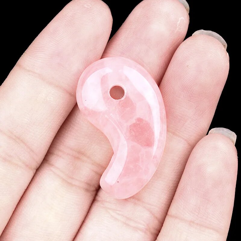 Магатама из агата Розовый, 2pcs, Rose Quartz