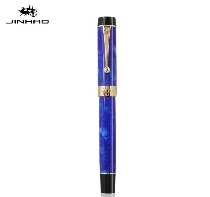 JINHAO 100 перьевая ручка из смолы Темно-синий, Bent, Deep Sea Blue