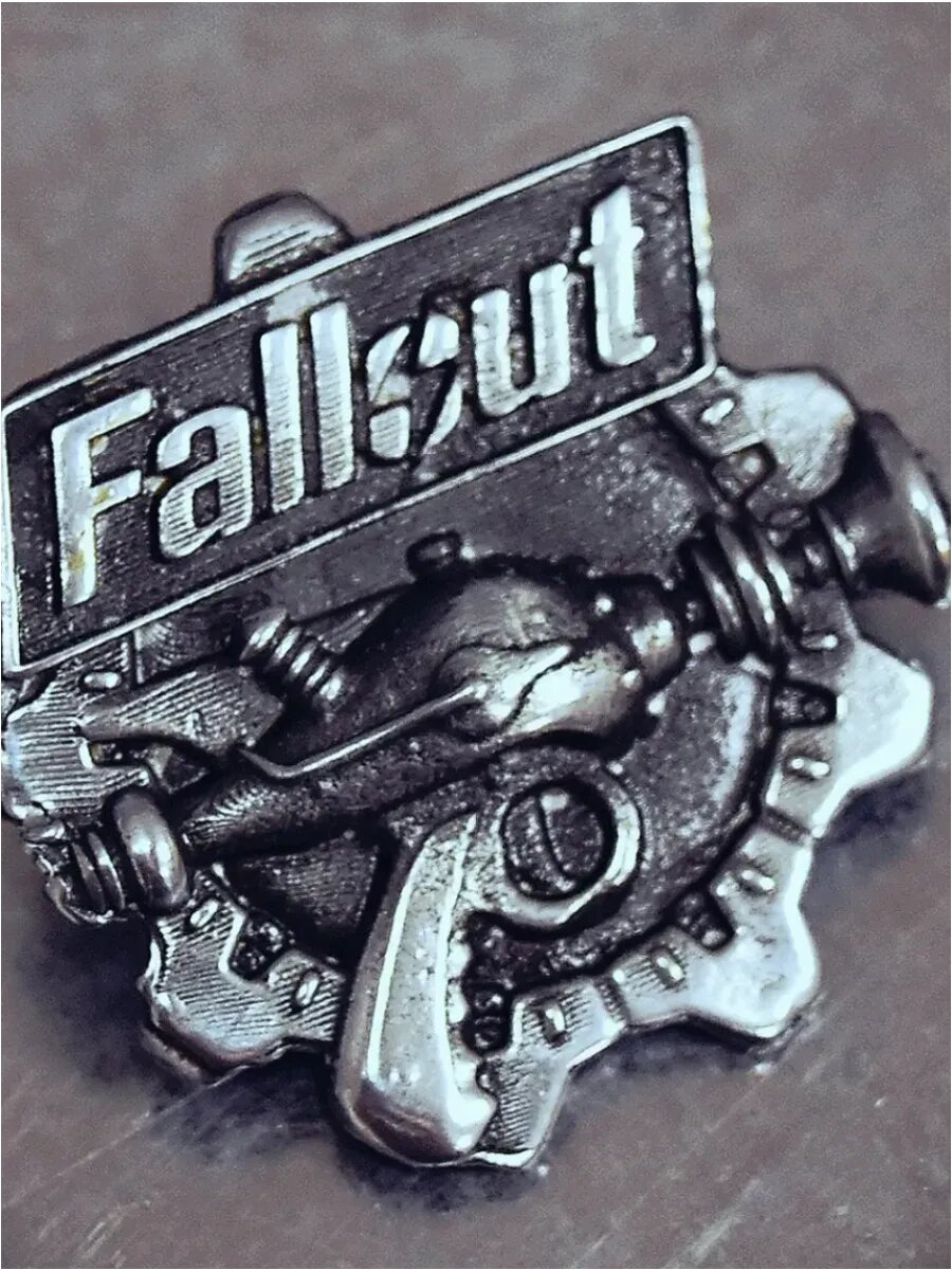 Значок, Турбо Бластер Fallout, металл, 3см