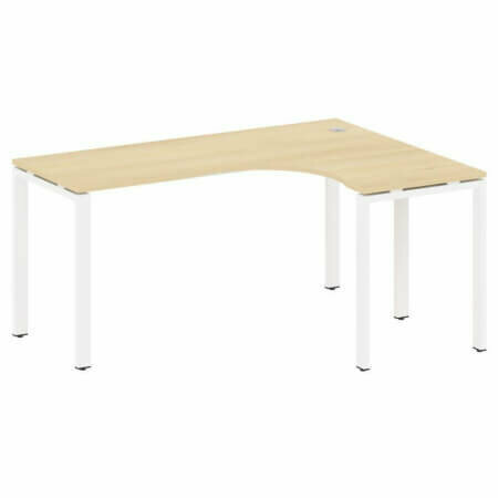 Стол угловой П-образный м/к правый Метал Систем Стайл/Metal System Style Riva БП. СА-4 (R) Акация Лорка/Белый мет 1600*1200*750
