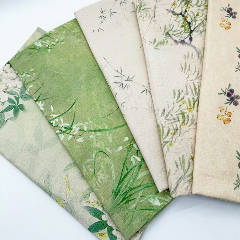Зашифрованная хлопчатобумажная и льняная ткань в китайском стиле с фиксированной шириной 150 см