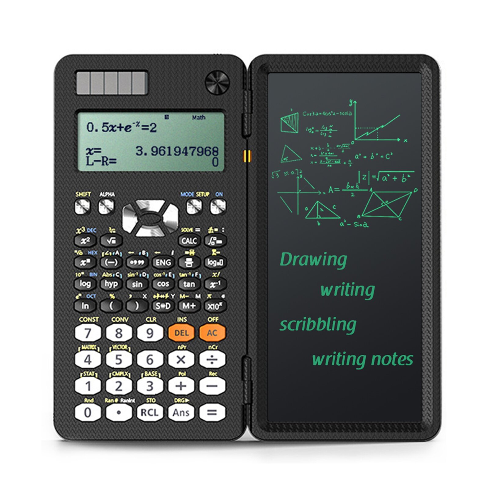 Настольный научный калькулятор с блокнотом, многофункциональный ЖК-планшет, графический калькулятор, 4-строчный дисплей, 417 вычислительных функций