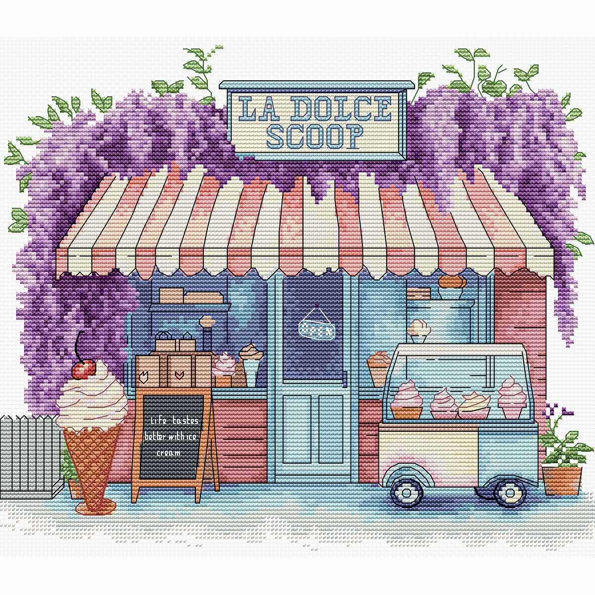Набор для вышивания крестиком, 'Коробочка с мороженым', 24*20 см, Luca-S