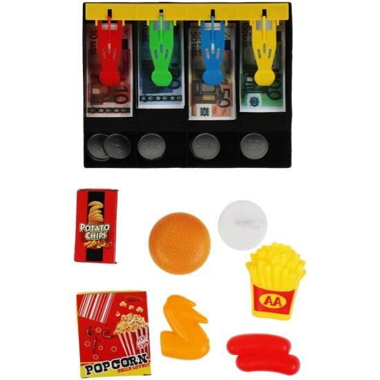 Игровой набор Играем Вместе 1804U193-R Деньги игровые для касс с лотком и набором фаст фуда