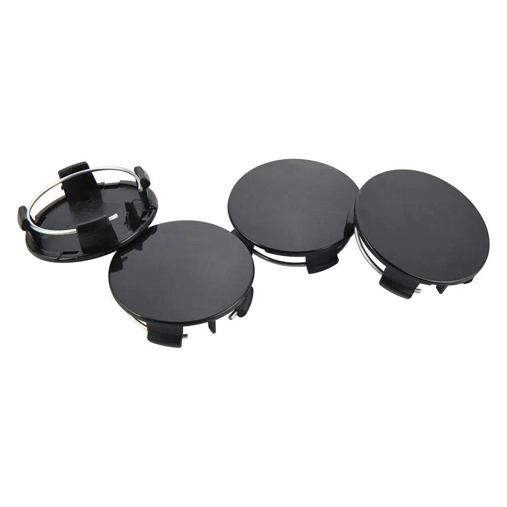 Колпачки на литые диски без логотипа Эмблема 57мм заглушка ступицы колесного диска комплект 4 шт, black blank cap, Tesla