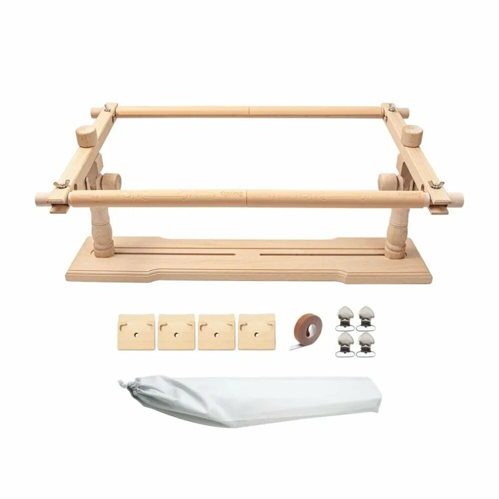 Регулируемая стойка для вышивки крестом из бука, поворотная конструкция для рукоделия, размер 58x30x24 см