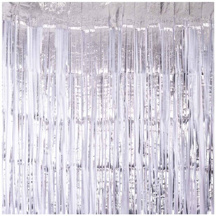 Занавес фольгированный, цвет: серебряный, размер: 100х200 см