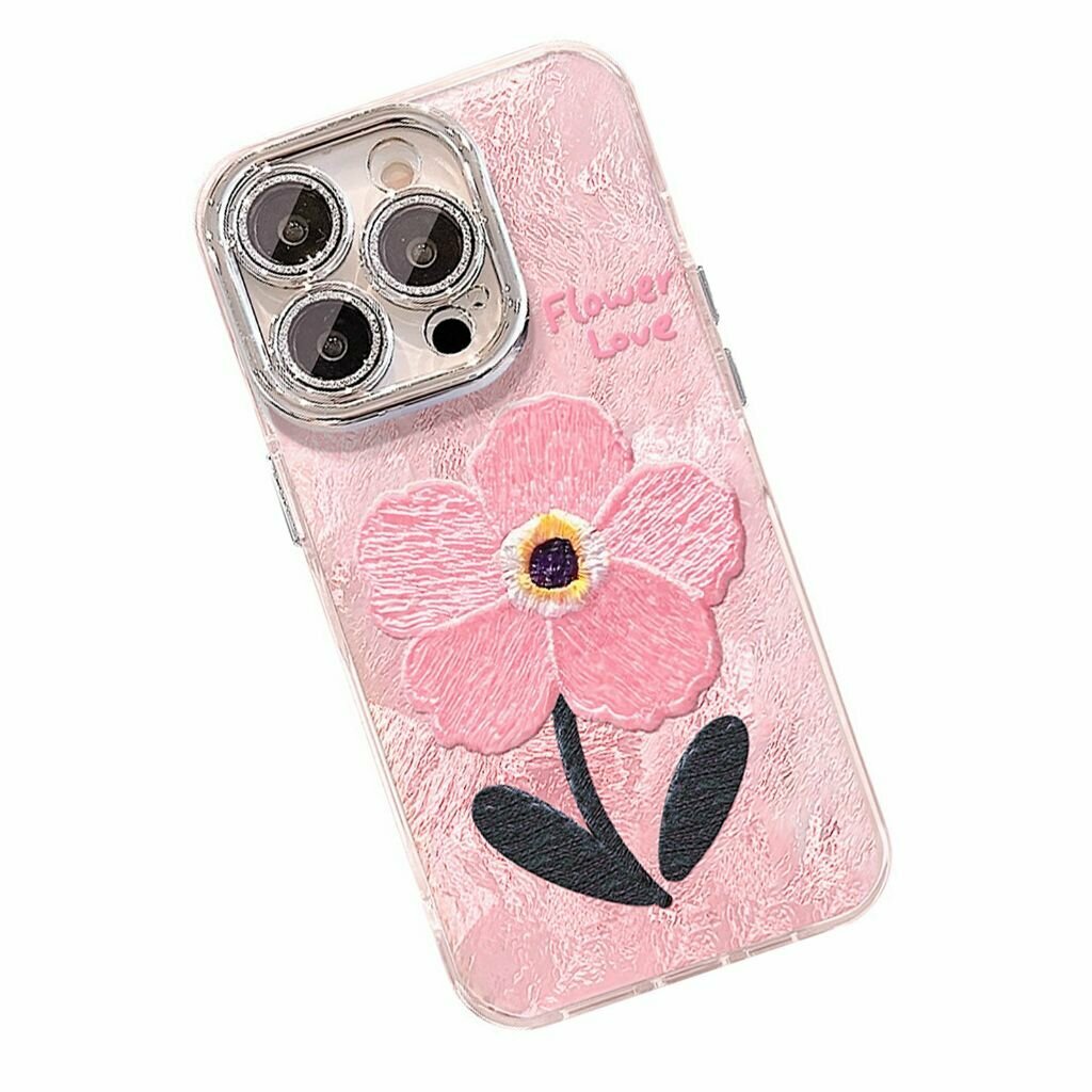 Чехол для телефона 15/16 с цветочной вышивкой