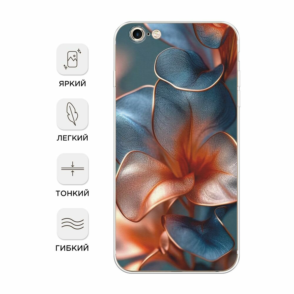 Чехол на Apple iPhone 6 Plus/6S Plus / Айфон 6 Плюс/Айфон 6С Плюс с принтом "Жемчужные цветы" — фото 1