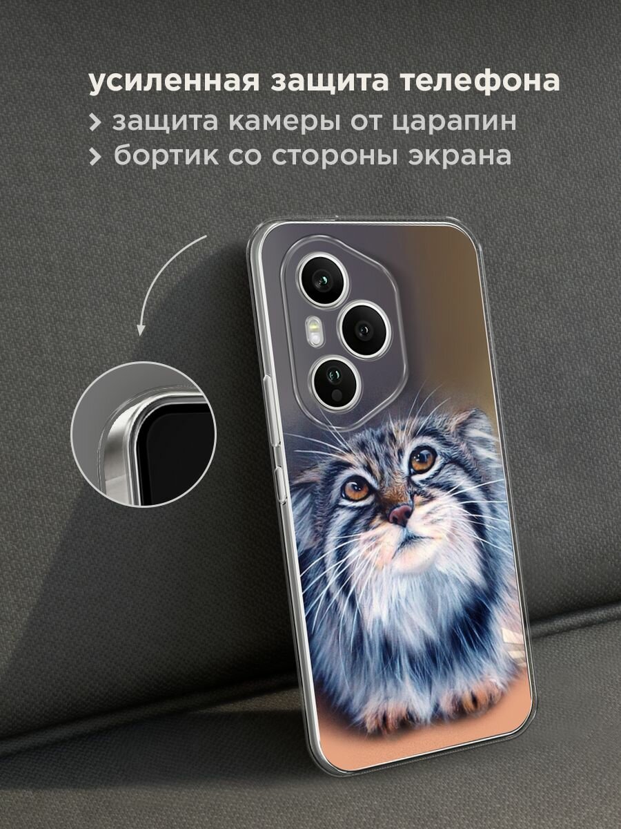 Чехол на Honor 400 Pro / Хонор 400 Про с принтом "Кот манул 2" — фото 1