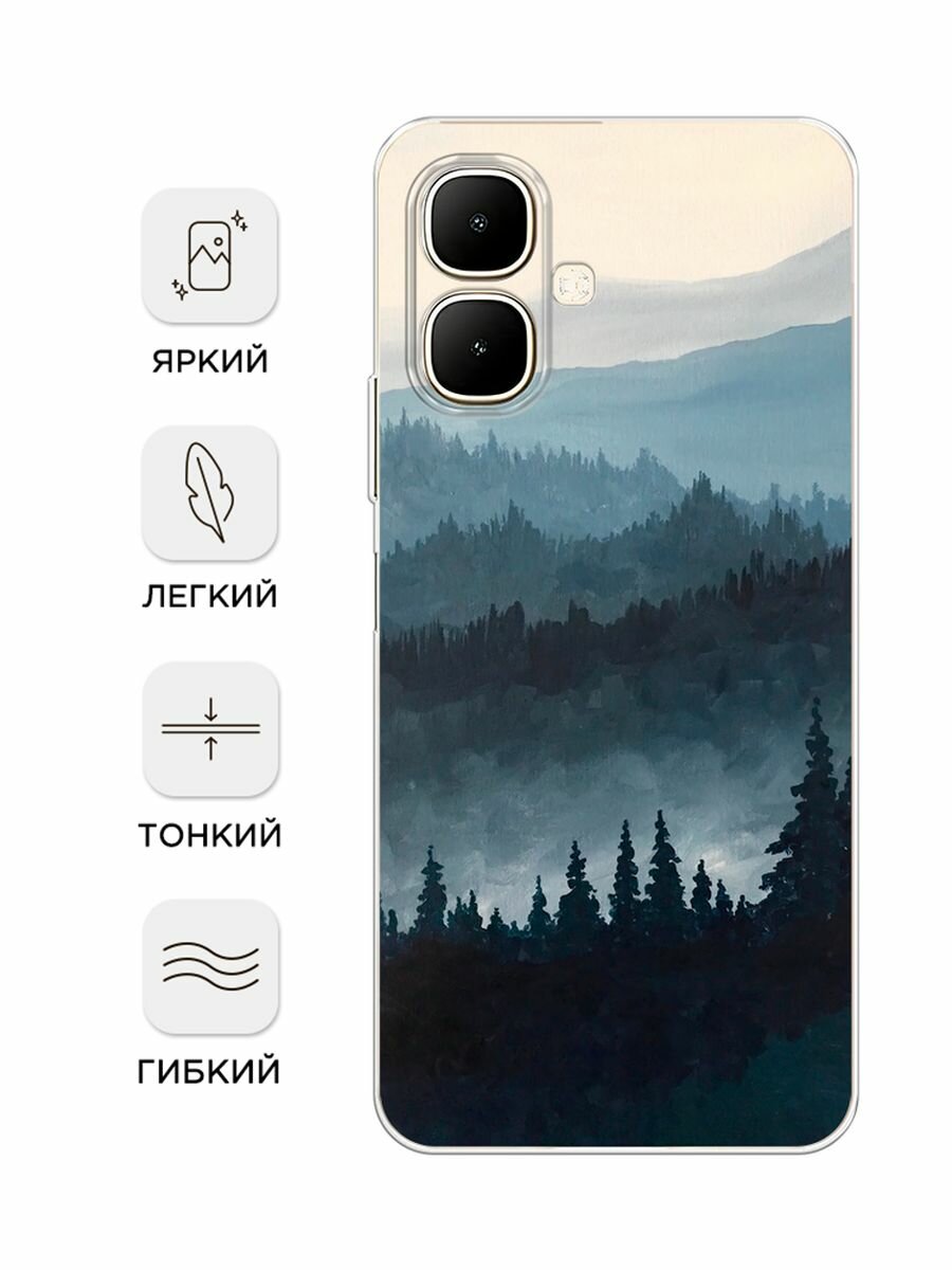 Чехол на Infinix Smart 10 / Инфиникс Смарт 10 с принтом "Туманные горы" — фото 1